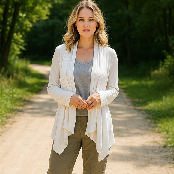 Belldini | Sweaters | Belldini Cardigan Sweater Women L Ivory Knit ...